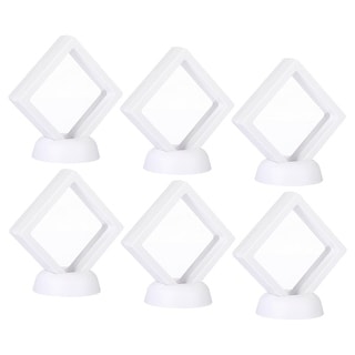 3D Floating Display Frame Coin Jewelry Case with Base, White 8pcs - Bed Bath & Beyond - 36512004